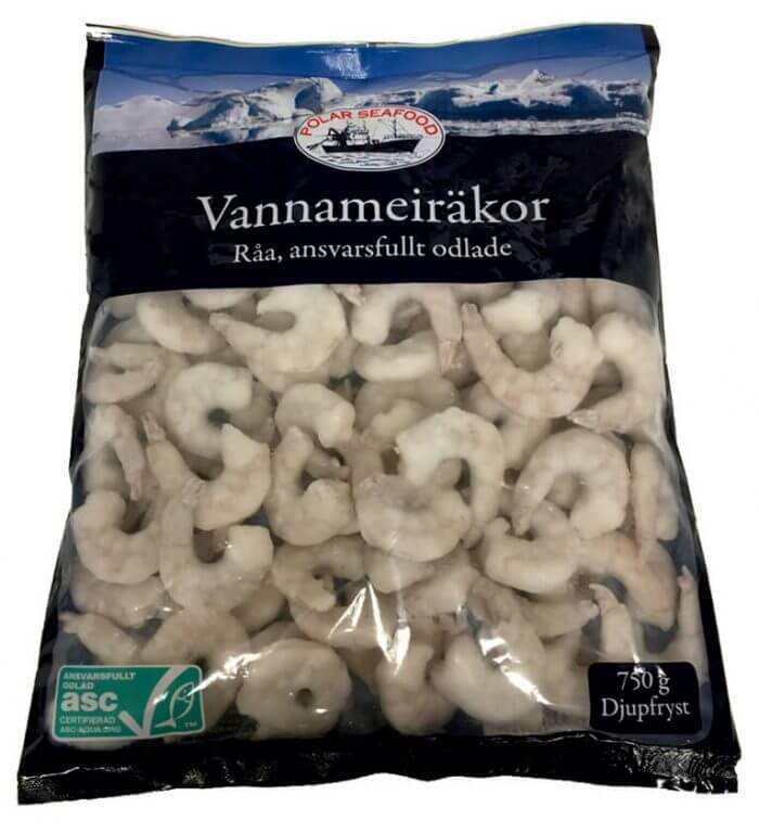 Vannameiräkor råa 750 g. Leverans till butiker i Sverige - Polar Seafood Vannameiräkor råa 750 g. Leverans till butiker i Sverige - Polar Seafood